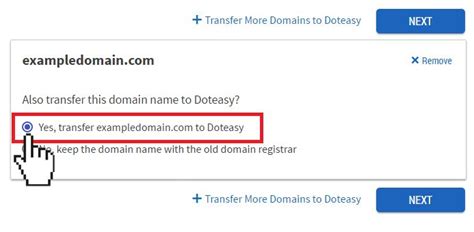 Transferring Your Domain To Doteasy
