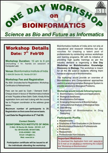 Workshop Bioinformatics Pdf