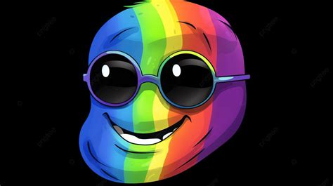 검은 얼굴에 안경을 쓴 무지개색 얼굴 불화를위한 재미있는 프로필 사진 배경 일러스트 및 사진 무료 다운로드 Pngtree