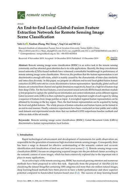 pdf an end to end local global fusion feature extraction network for