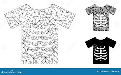 Skeleton T Shirt Vector Mesh Carcass Model And Triangle Mosaic Icon Stock Vector Illustration