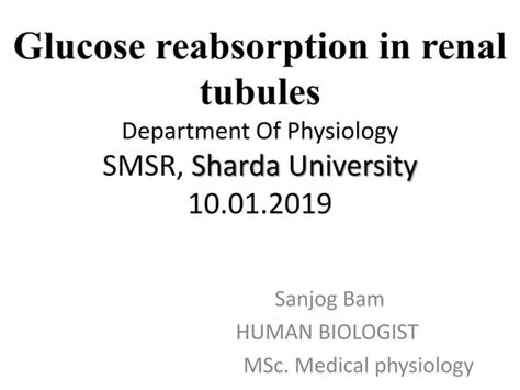Glucose Reabsorption Pptx