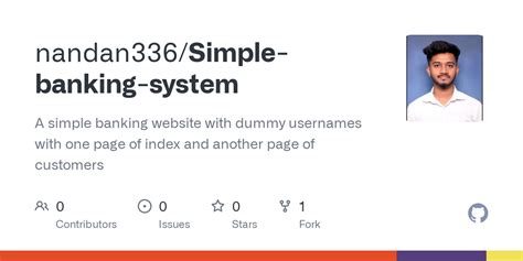 Github Nandan336simple Banking System A Simple Banking Website With Dummy Usernames With One