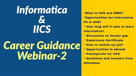Iics Career Guidance Session Scope For Iics And Idmc Youtube