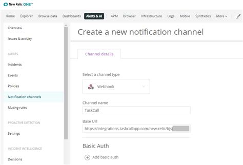 Taskcall Docs New Relic Integration Guide