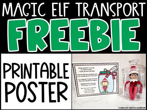 magic elf transport printable poster and labels freebie elf day 16