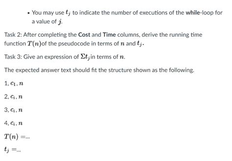 Solved Consider The Pseudocode Shown Below Pseudocode Cost