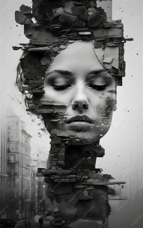 Premium Ai Image Fading Face Model Illusion Effect