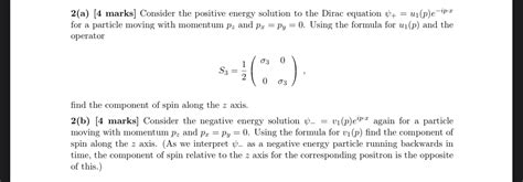 Solved 2a 4 ﻿marks ﻿consider The Positive Energy
