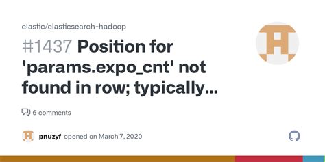 position for params expo cnt not found in row typically this is caused by a mapping