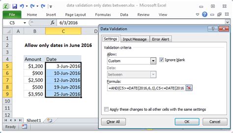 Data Validation Formula Examples Exceljet