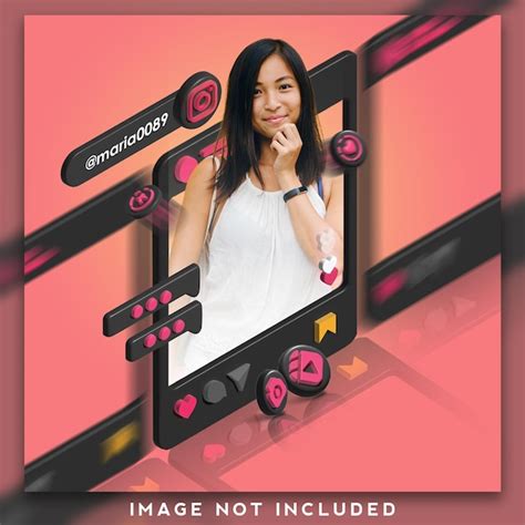 Premium Psd 3d Render Feed For Instagram Dark Mode Promotion Design