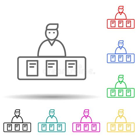 Examiner Multi Color Style Icon Simple Thin Line Outline Vector Of