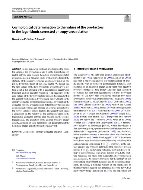 Cosmological Determination To The Values Of The Pre Factors In The