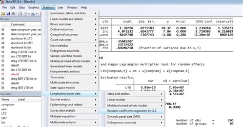 how to perform panel data regression for random effect model in stata