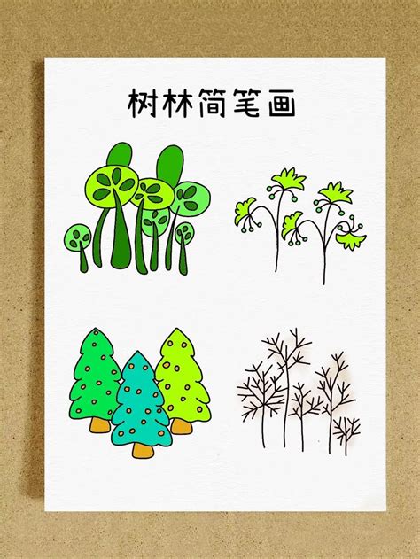 森林画教程简笔画 儿童（热门10张） 简笔画图片大全