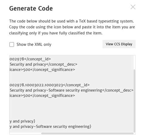acm latex模板中的ccsxml （即：ccs concept）怎么填？