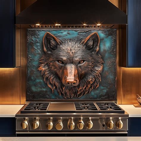 Wolf Head Backsplash For Kitchen Wilderness Kitchen Backsplash Unique