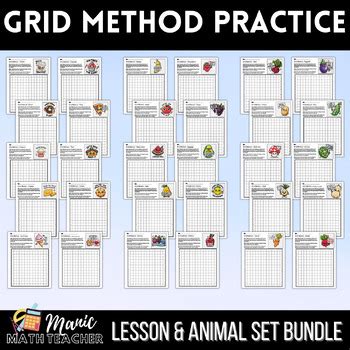 Grid Method Scale Factor Project Lesson Instructions And Food Set Bundle