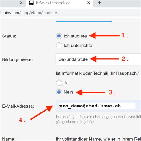 Jetbrains Account Registrierung Accounts Ginf Ch