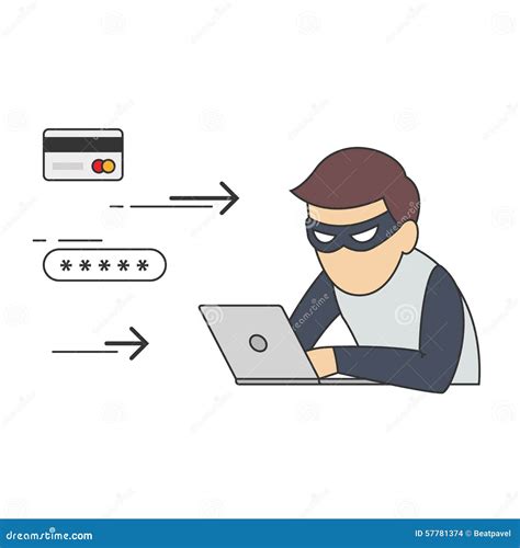 Scammer Hacker Or Internet Thief Stock Vector Illustration Of