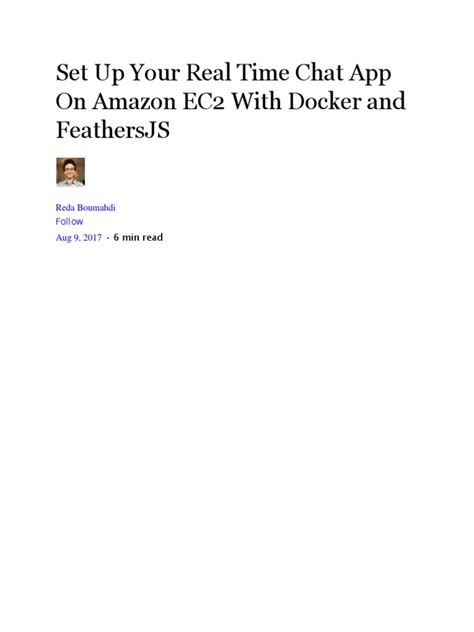 Set Up Your Real Time Chat App On Amazon Ec2 With Docker And Feathersjs Pdf Web Application