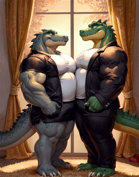 Rule 34 Ai Generated Anthro Belly Biceps Claws Clothing Crocodile Crocodilian Detailed