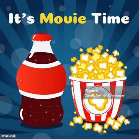 귀여운 행복한 콜라 병과 팝콘 카드 벡터 손으로 그린 낙서 스타일 만화 캐릭터 그림 아이콘 디자인 행복한 콜라 병과 팝콘 친구 컨셉 카드 영화 타임 카드 Theatrical