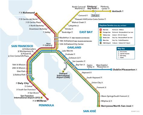 System Map Bay Area Rapid Transit