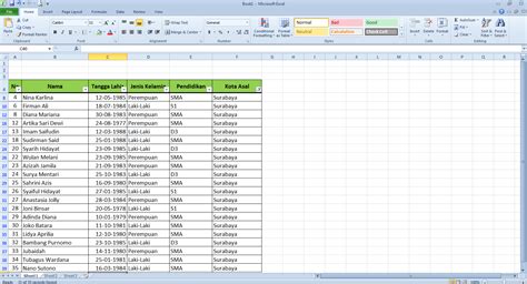 Cara Membuat Filter Data Di Microsoft Excel ~ Cari2 Cara