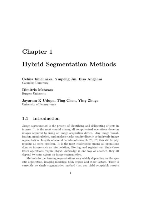 Pdf Hybrid Segmentation Methods