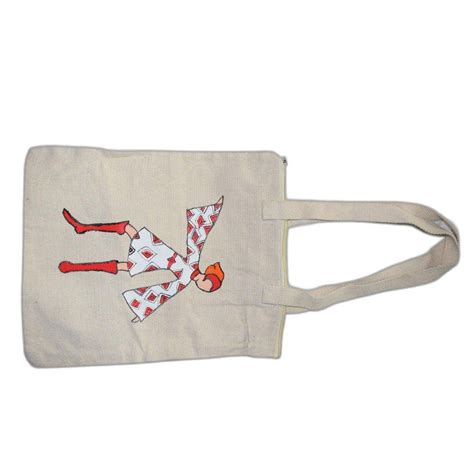 Printed Off White Handled Cotton Shopping Bag 10kg Sizedimension