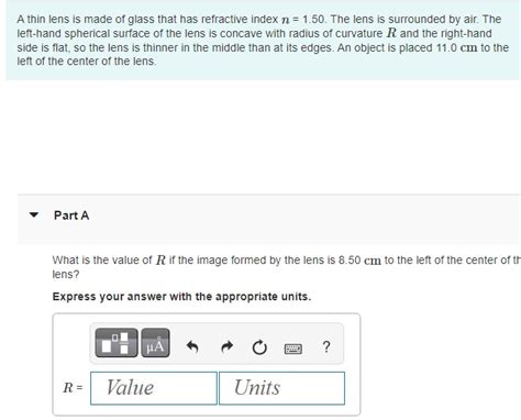 Solved A Thin Lens Is Made Of Glass That Has Refractive
