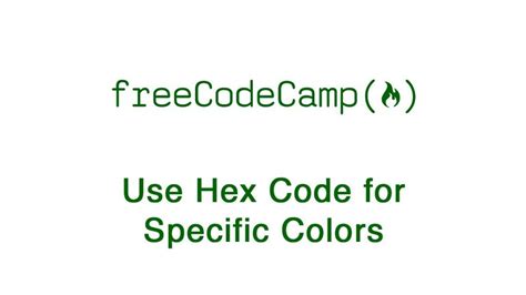 Basic Css Use Hex Code For Specific Colors Freecodecamp