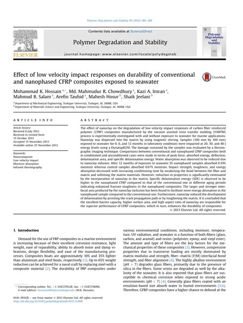 Pdf Effect Of Low Velocity Impact Responses On Durability Of Conventional And Nanophased Cfrp