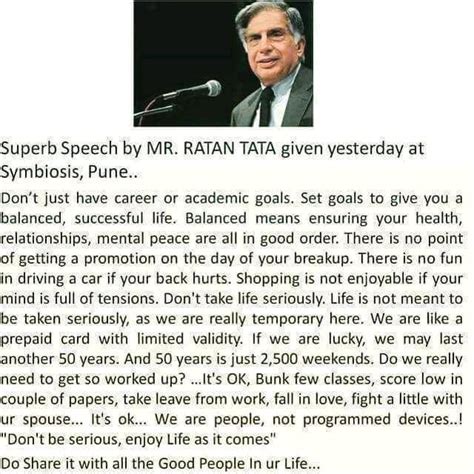 Ramesh Das On Linkedin Superb Speech By Mr Ratan Tata Given Yesterday At Symbiosis