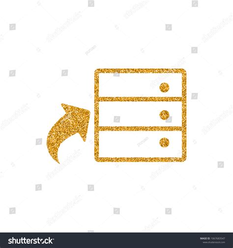 Database Icon Gold Glitter Texture Sparkle เวกเตอร์สต็อก ปลอดค่า