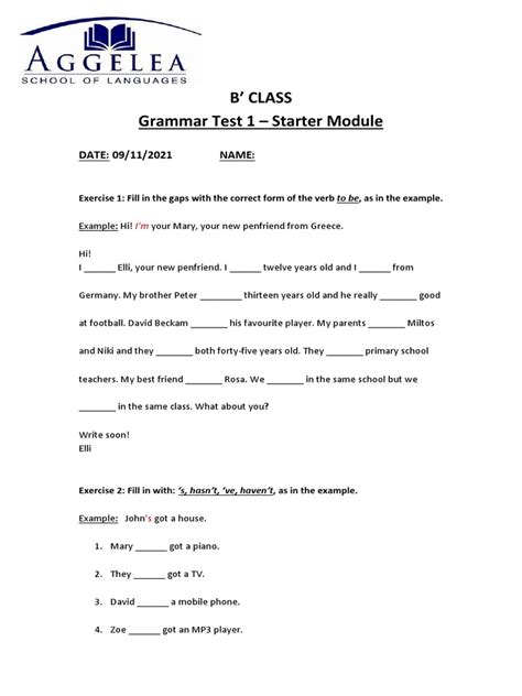 091121 Test 1 Starter Module Pdf Linguistics Syntax
