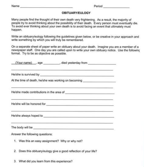 Writing An Obituary Writing Guide And Samples