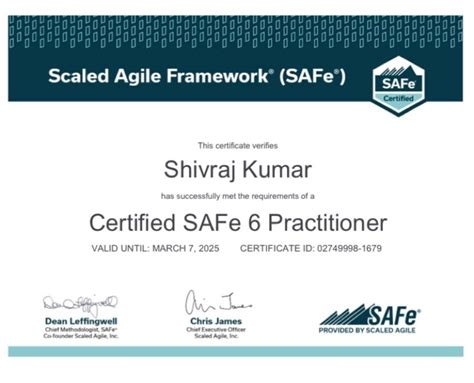 earned safe agile practitioner certification sheivraj kumar posted on