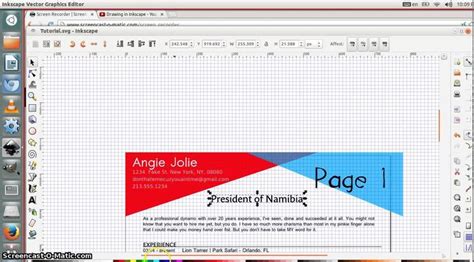 Inkscape Beginner Tutorial Editing A Document CV Curriculum Vitae