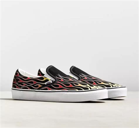 Vans Flame Print Slip On Sneaker Urban Outfitters