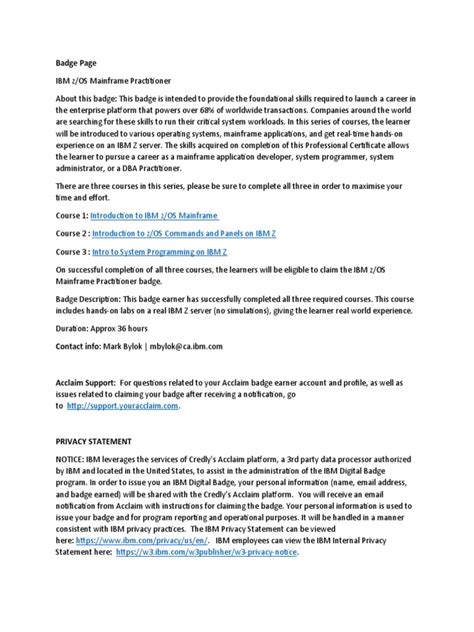 Ibm Badge Page Pdf