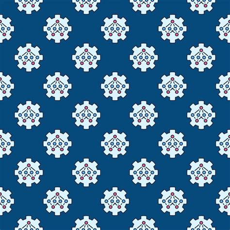 Premium Vector Neural Network Cog Wheel Vector Colored Seamless Pattern