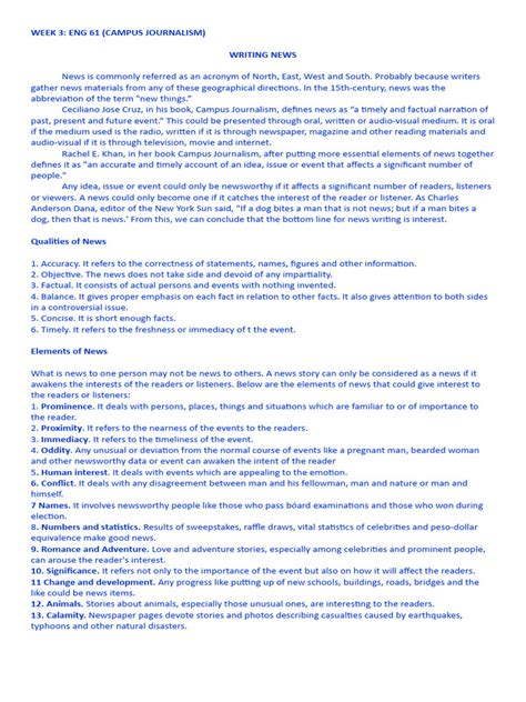 Module 3 Week 3 Jireh Pdf News Journalism