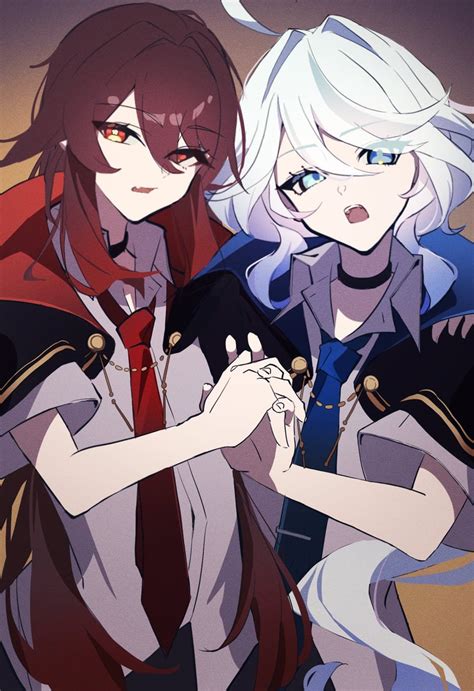 Hu Tao And Furina Genshin Impact Drawn By Homake Danbooru