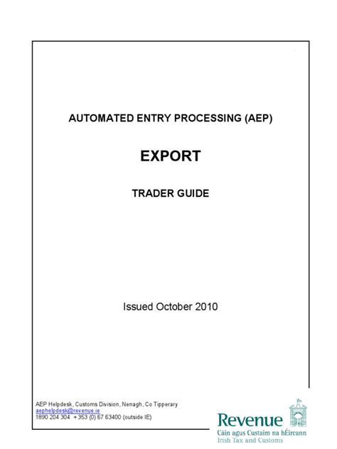 aep export trader guide v2 pdf exports customs