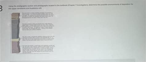 Solved Using The Stratigraphic Section And Photographs
