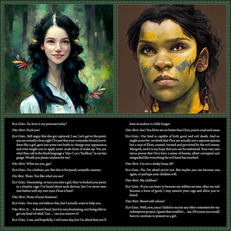 Elf Girl And Orc Boy By Marfisa On Deviantart