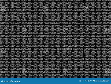 Binary Code Screen Stock Vector Illustration Of Black 141961269